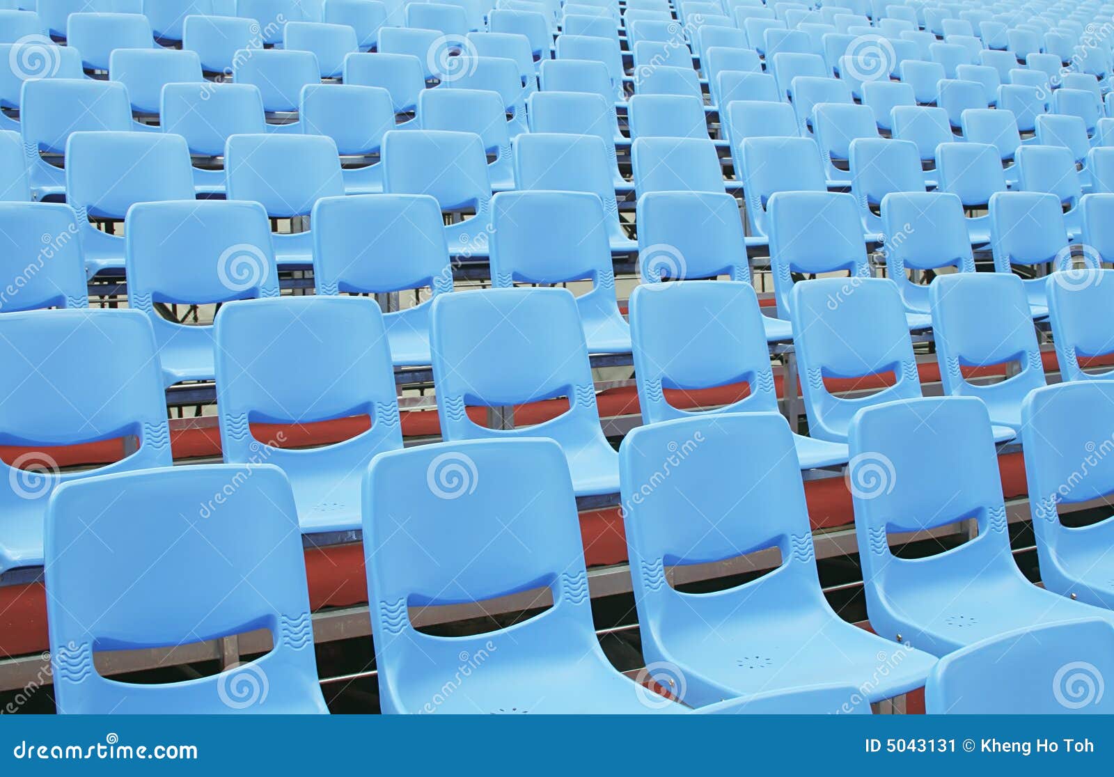 Empty Blue Seats in Open Air Stock Image - Image of seat, benches: 5043131