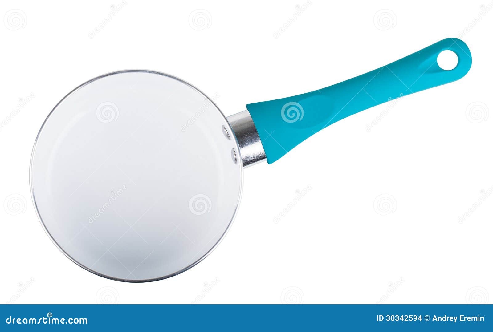Empty Blue Stainless Steel Pot Top View Stock Photo - Image of fried ...
