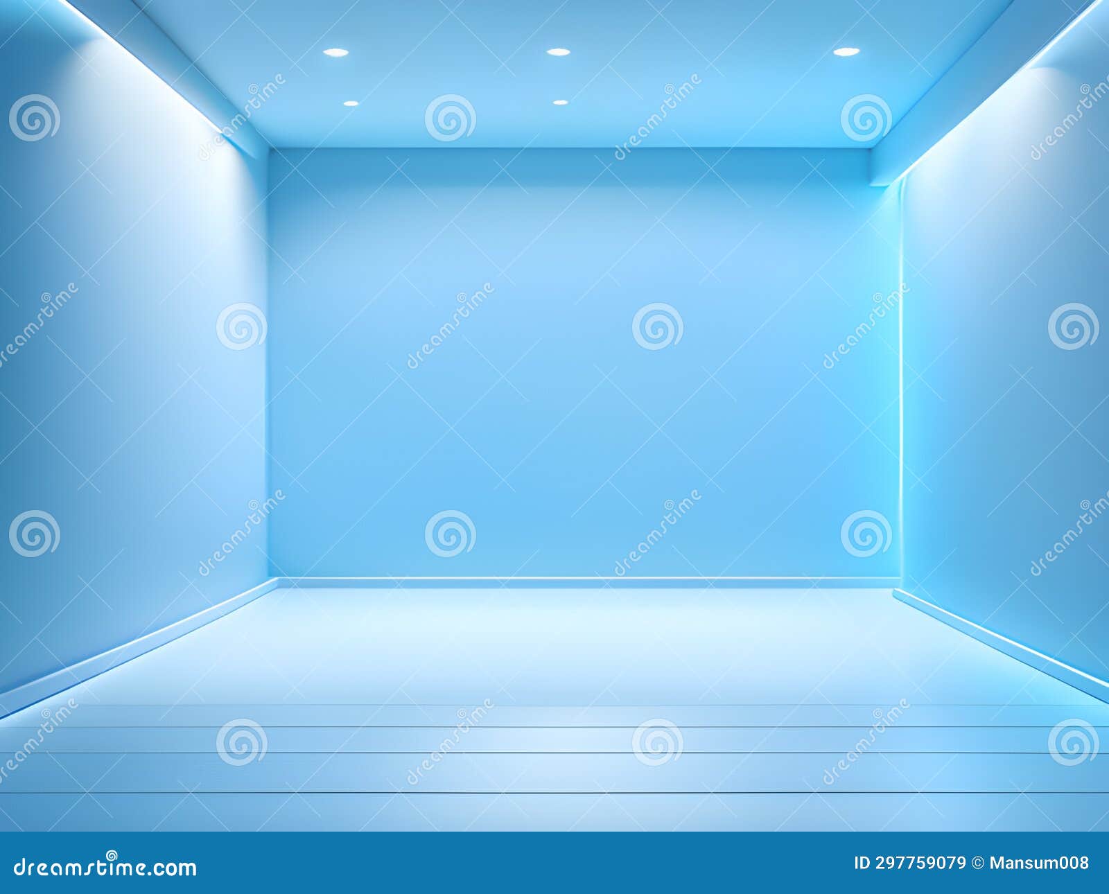 Empty Blue Studio Background, Modern Interior, Studio Room Stock ...