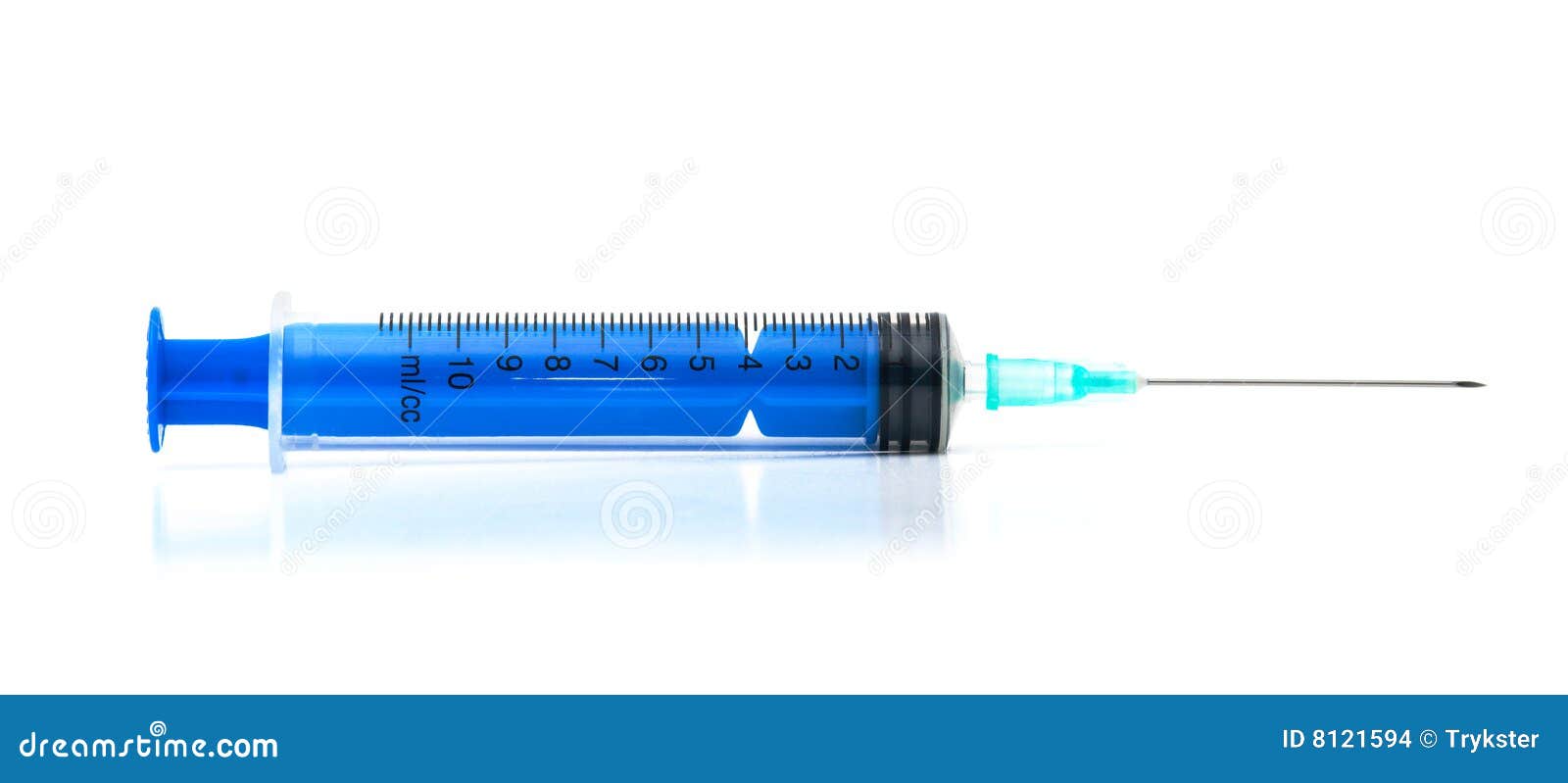 Empty blue syringe stock photo. Image of needle, overdose - 8121594