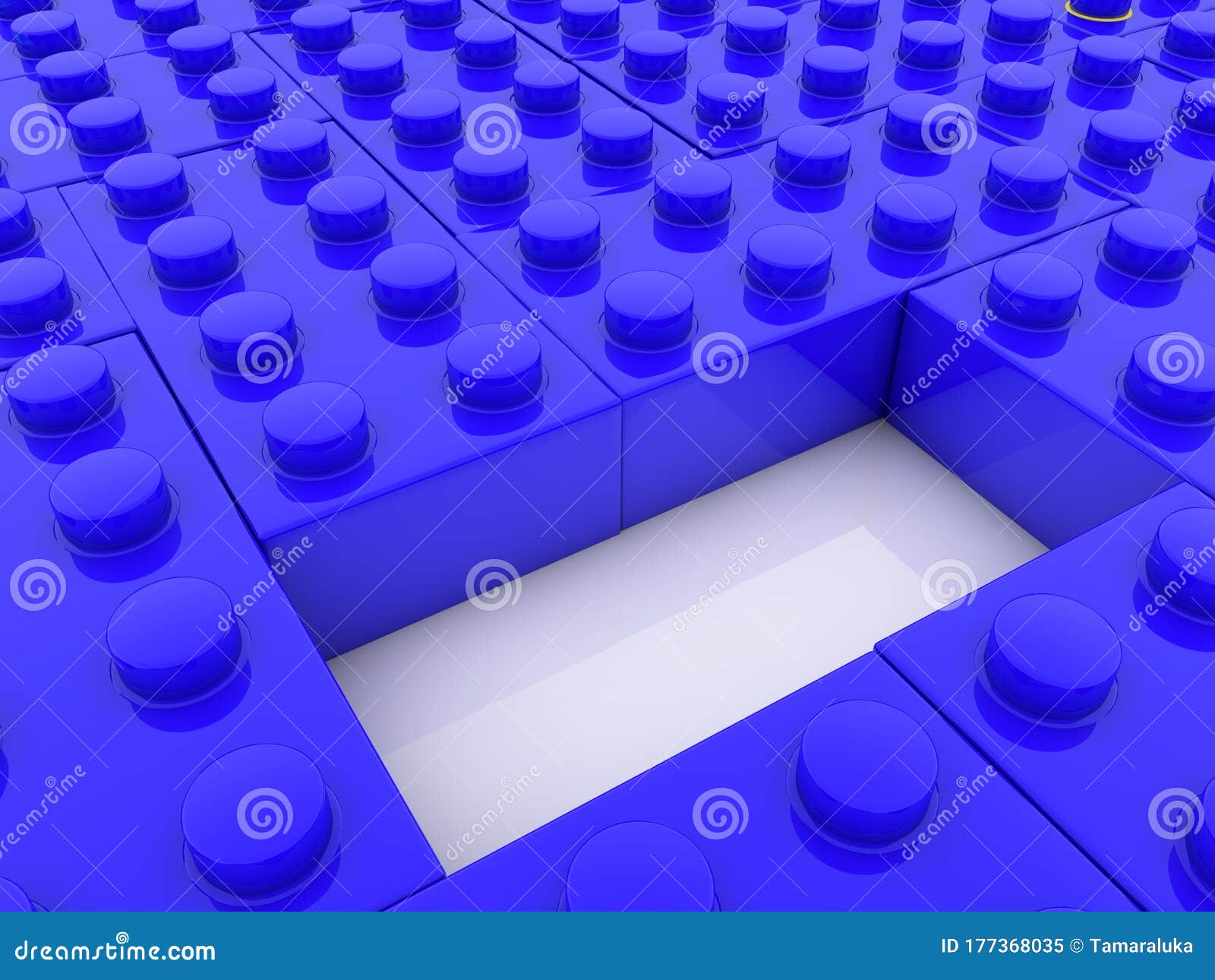 Empty Blue Toy Brick Background Stock Illustration - Illustration of ...