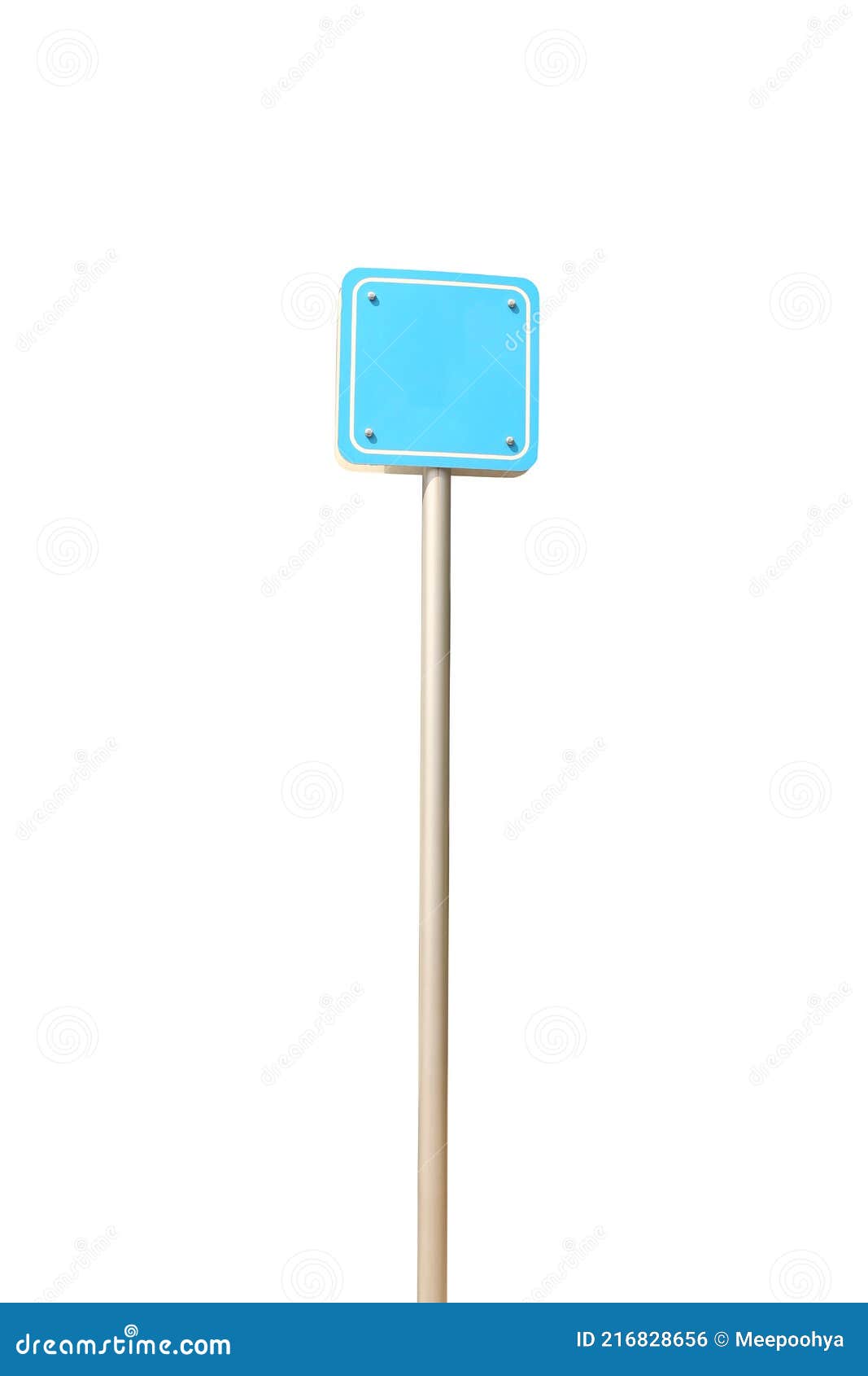 Empty Blue Traffic Signal Poles Isolated on White Stock Photo - Image ...