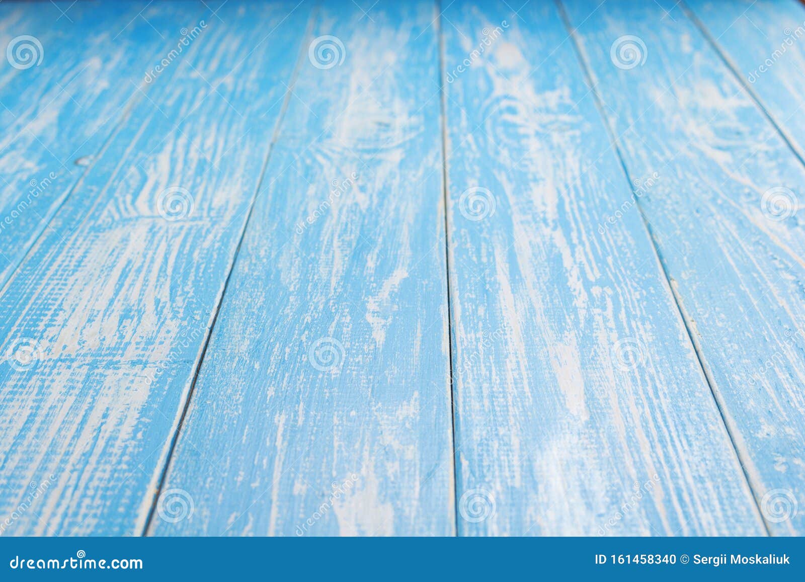 Empty Blue Wooden Table in Front Stock Photo - Image of kitchen ...
