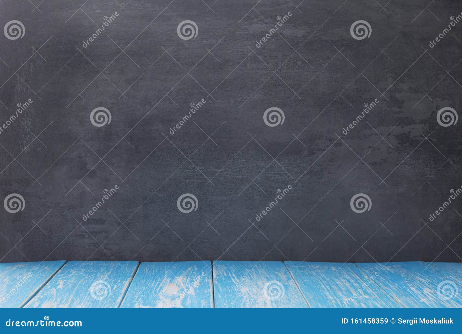 Empty Blue Wooden Table in Front Stock Image - Image of carpentry, dark ...