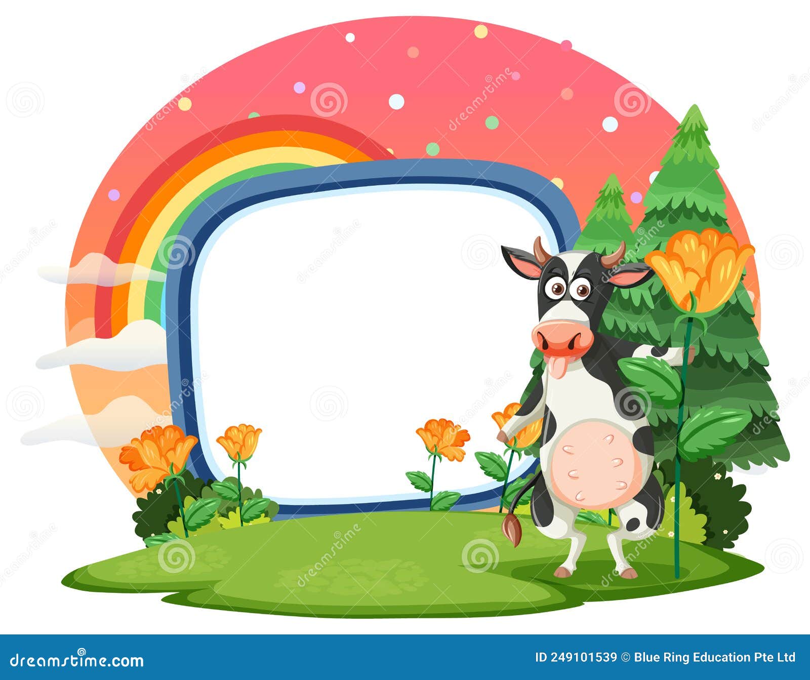 Empty Board with Cartoon Character Stock Vector - Illustration of ...