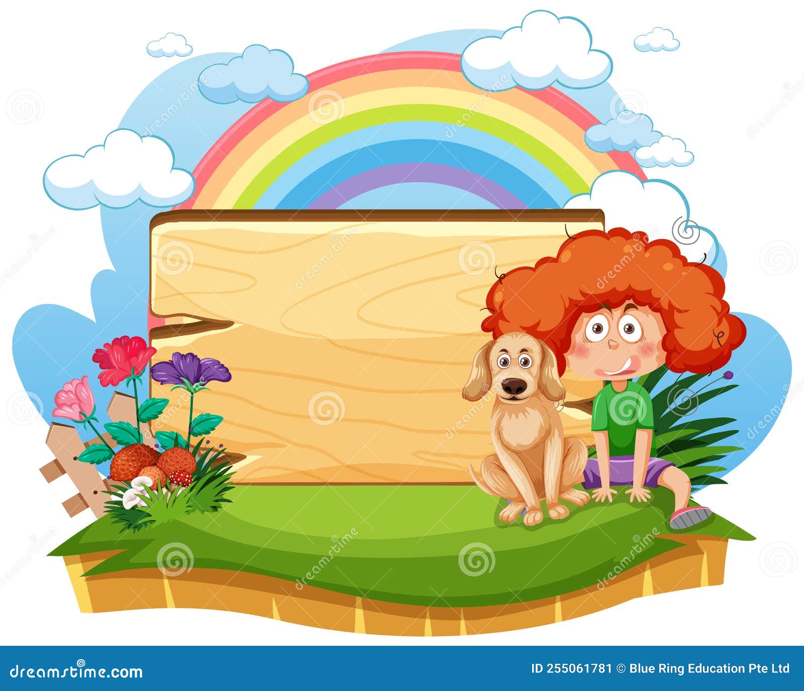 Empty Board with Cartoon Kids Stock Vector - Illustration of decorated ...