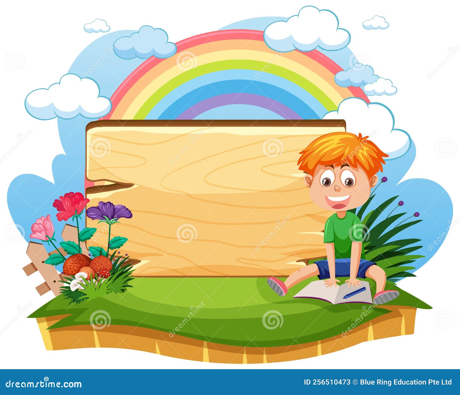 Empty Board with Cartoon Kids Stock Vector - Illustration of empty ...