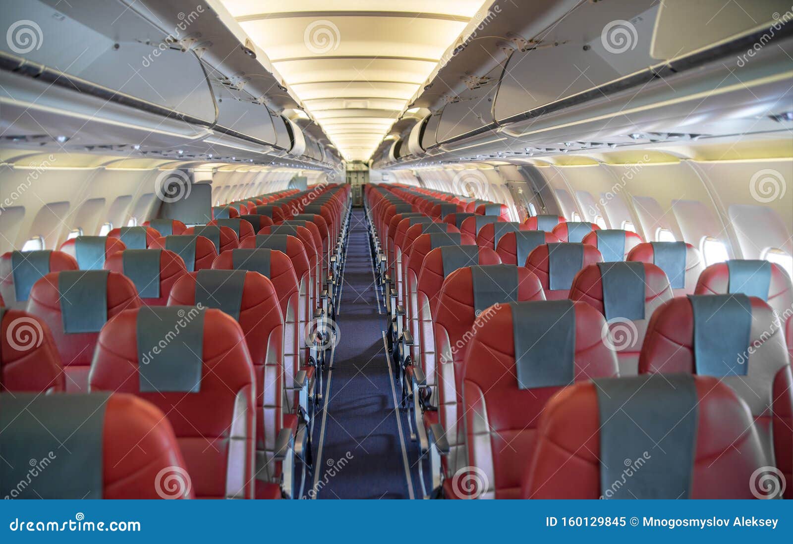 Empty board plane stock image. Image of airliner, corridor - 160129845