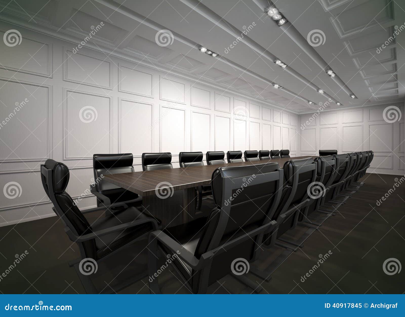 Empty Board Room stock illustration. Illustration of dark - 40917845