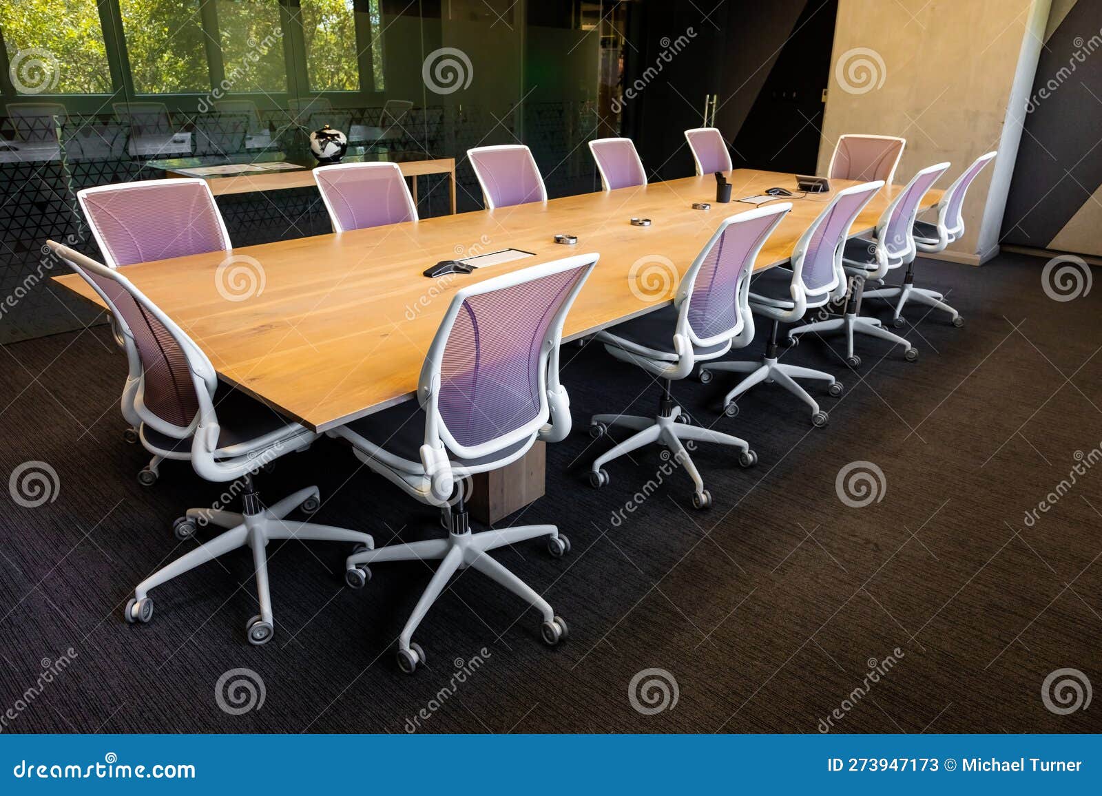 Empty Boardroom Table and Chairs Stock Image - Image of business ...
