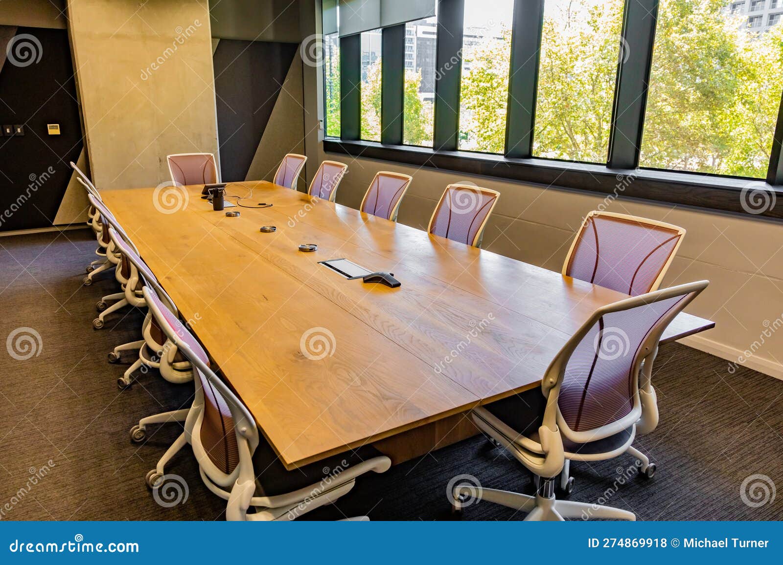 Empty Boardroom Table and Chairs Stock Photo - Image of board ...