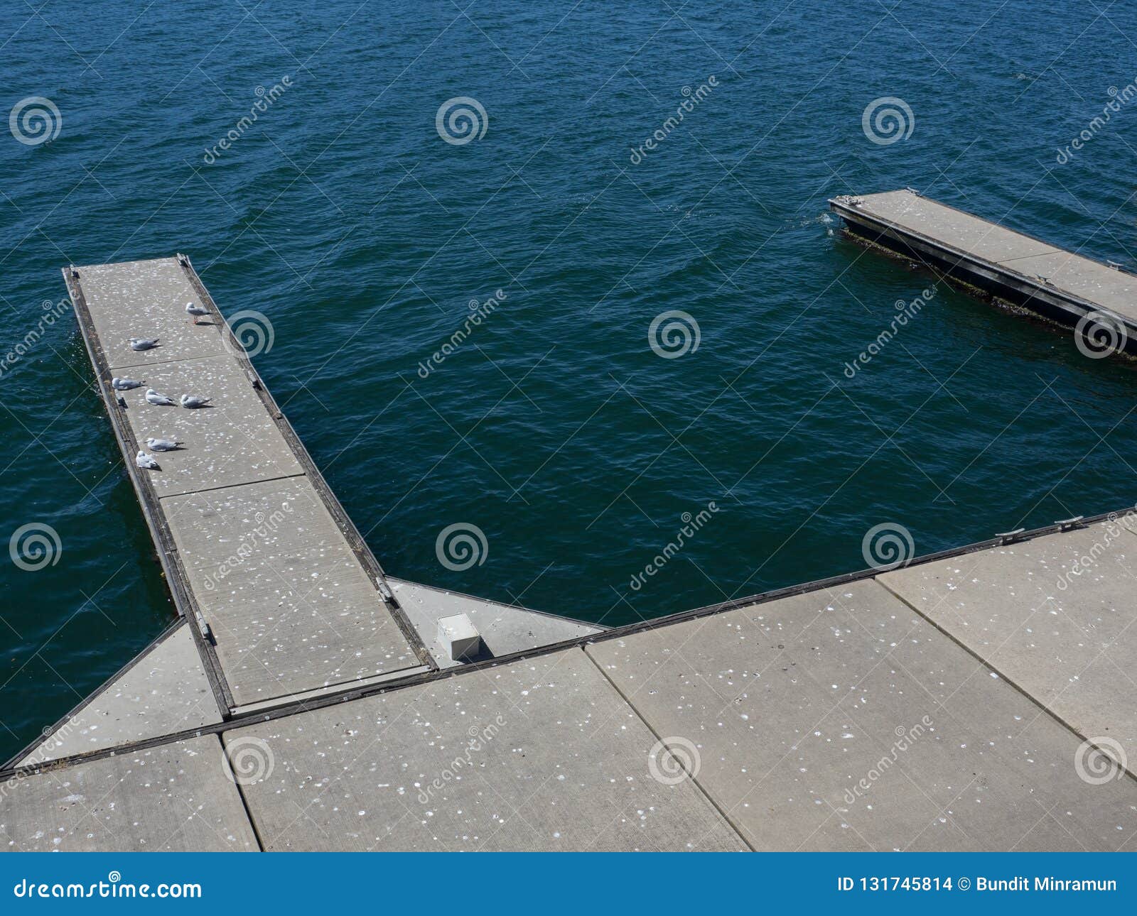 The Empty Boat Dock with Waterfront View. Stock Photo - Image of shore ...