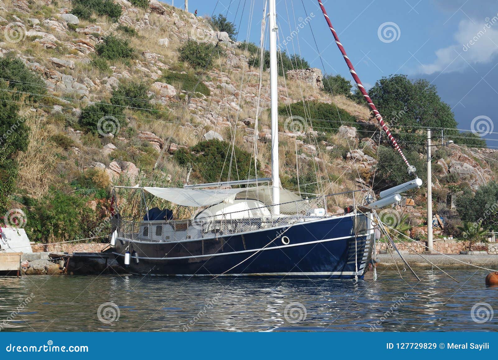 Empty boat in the sea stock image. Image of empty, relax - 127729829