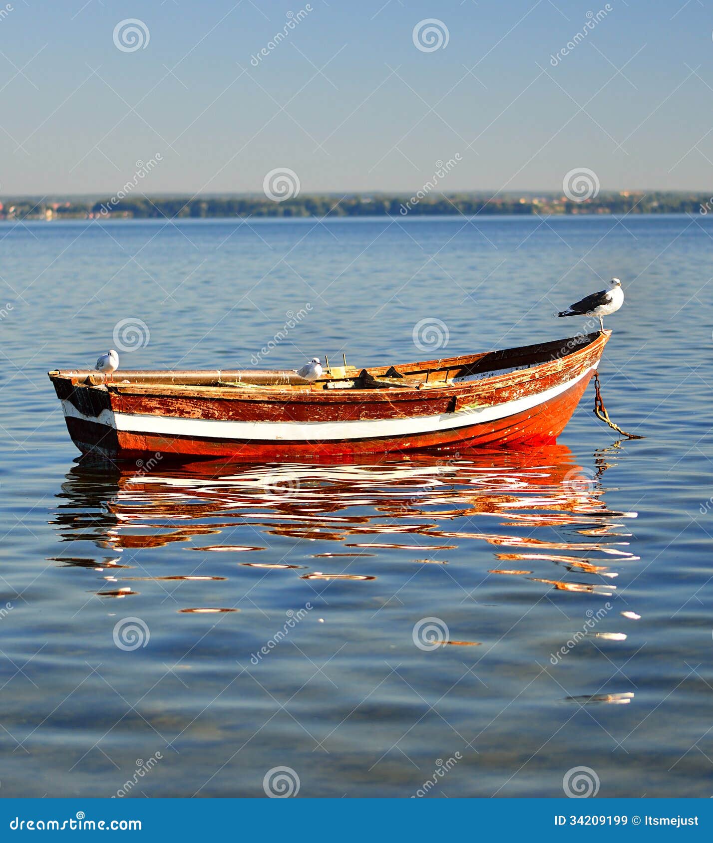 Empty boat. stock image. Image of natural, blue, germany - 34209199