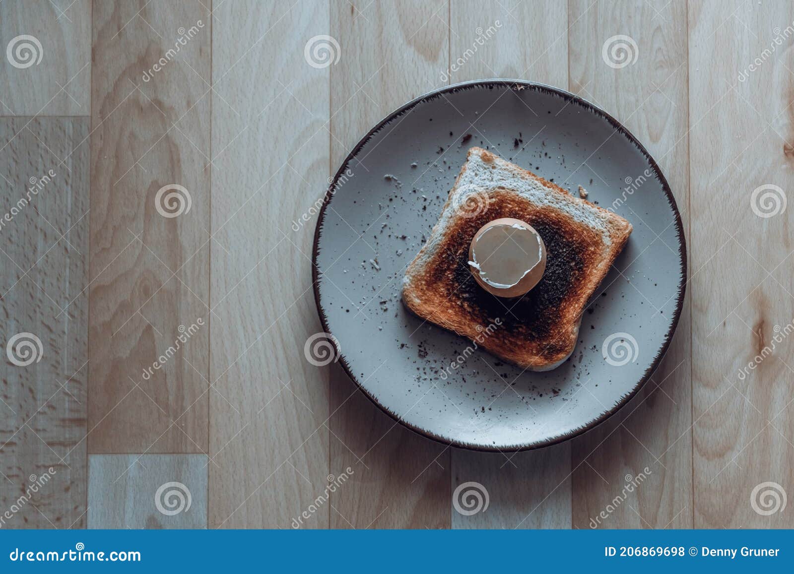 Empty Boiled Egg Shell On Burnt Toast Royalty-Free Stock Photo ...