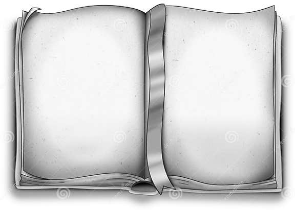 Empty Book Black and White Illustration Stock Vector - Illustration of ...