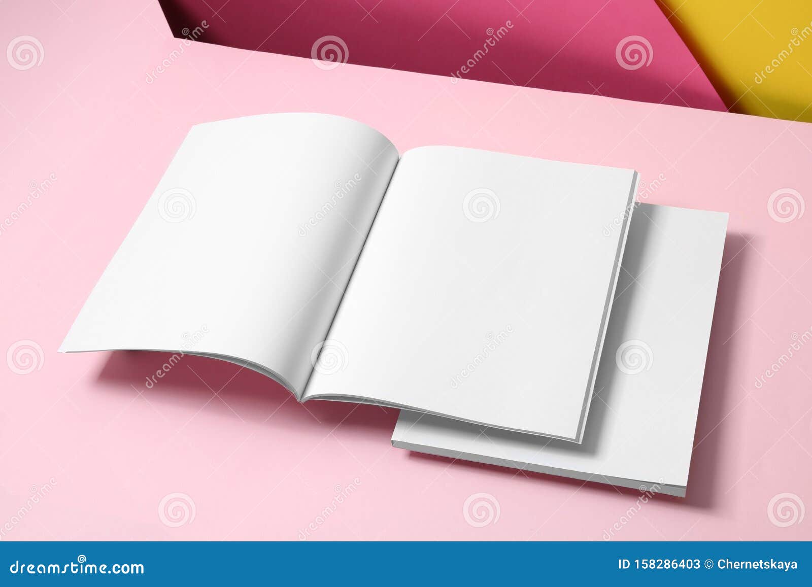 Empty Book Pages on Background. Mockup for Design Stock Image - Image ...
