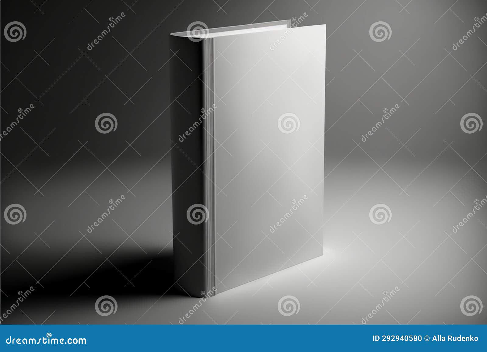Empty Book Template. Standing Closed Book with White Cover. Mock Up. AI ...