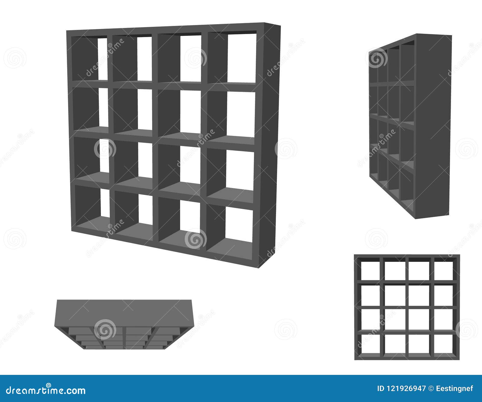 Empty Bookcase. Isolated on White Background Stock Vector ...