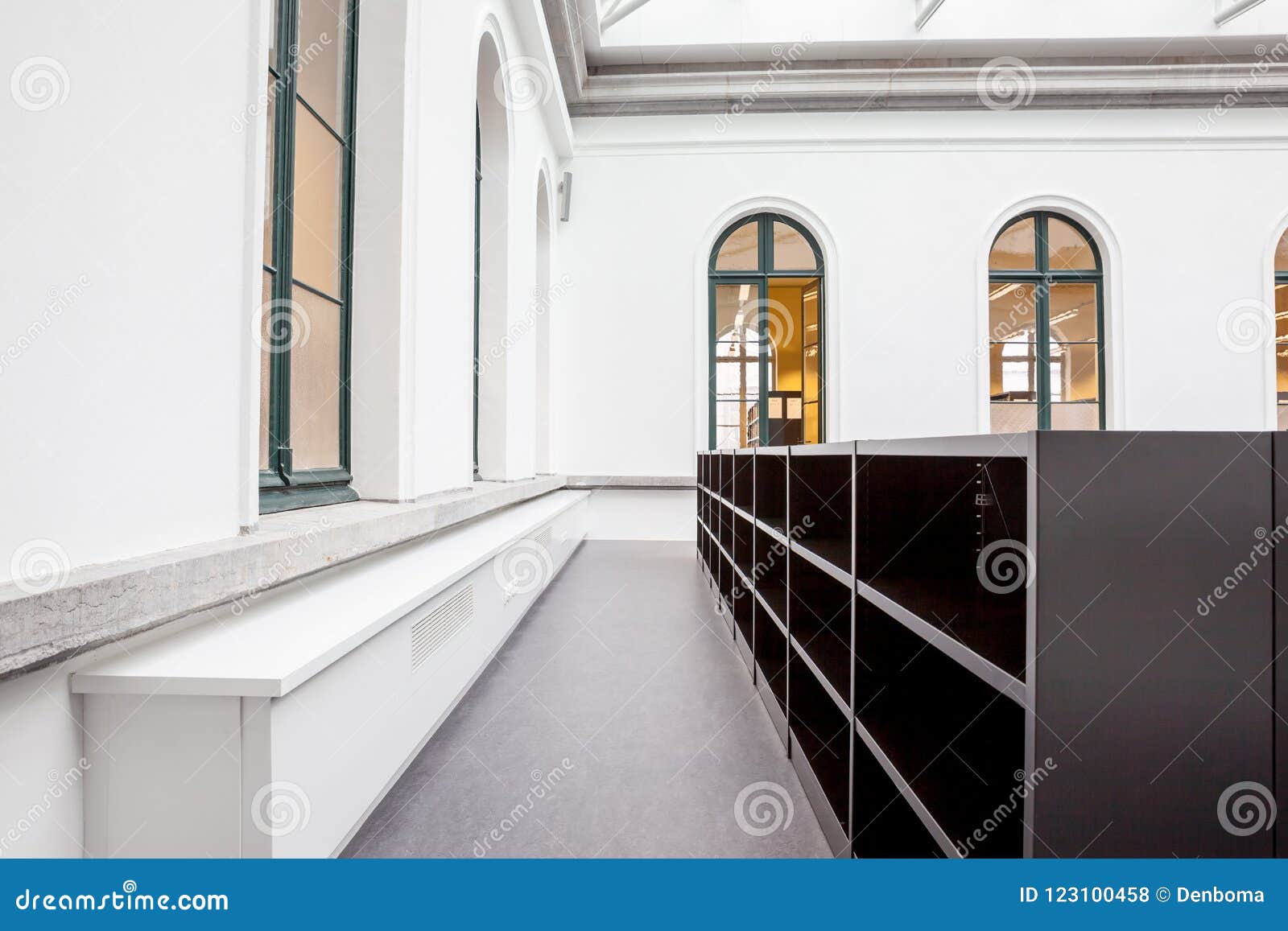 Empty books racks stock photo. Image of background, design - 123100458