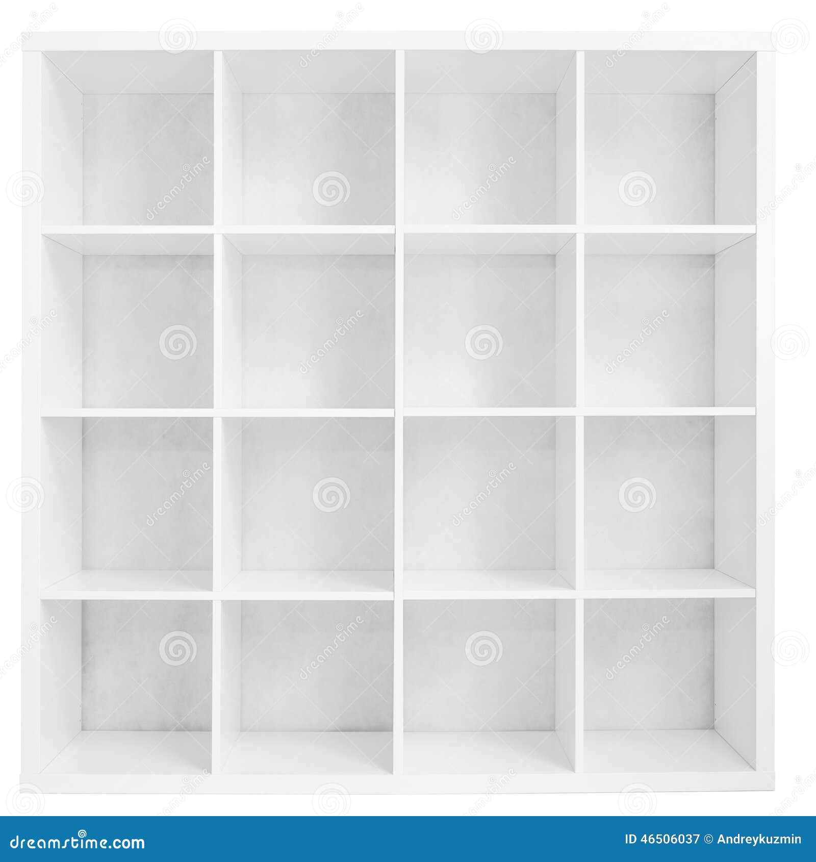 Empty Bookshelf or Store Rack Isolated on White Stock Image - Image of ...