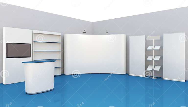 Empty booth space stock illustration. Illustration of panel - 44577320