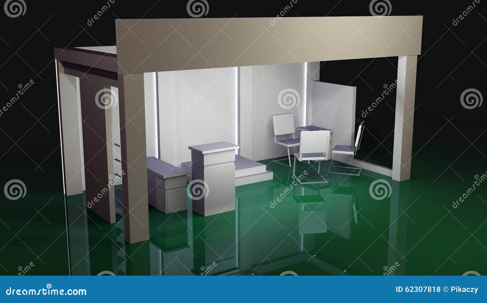 Empty booth space trade stock illustration. Illustration of render ...