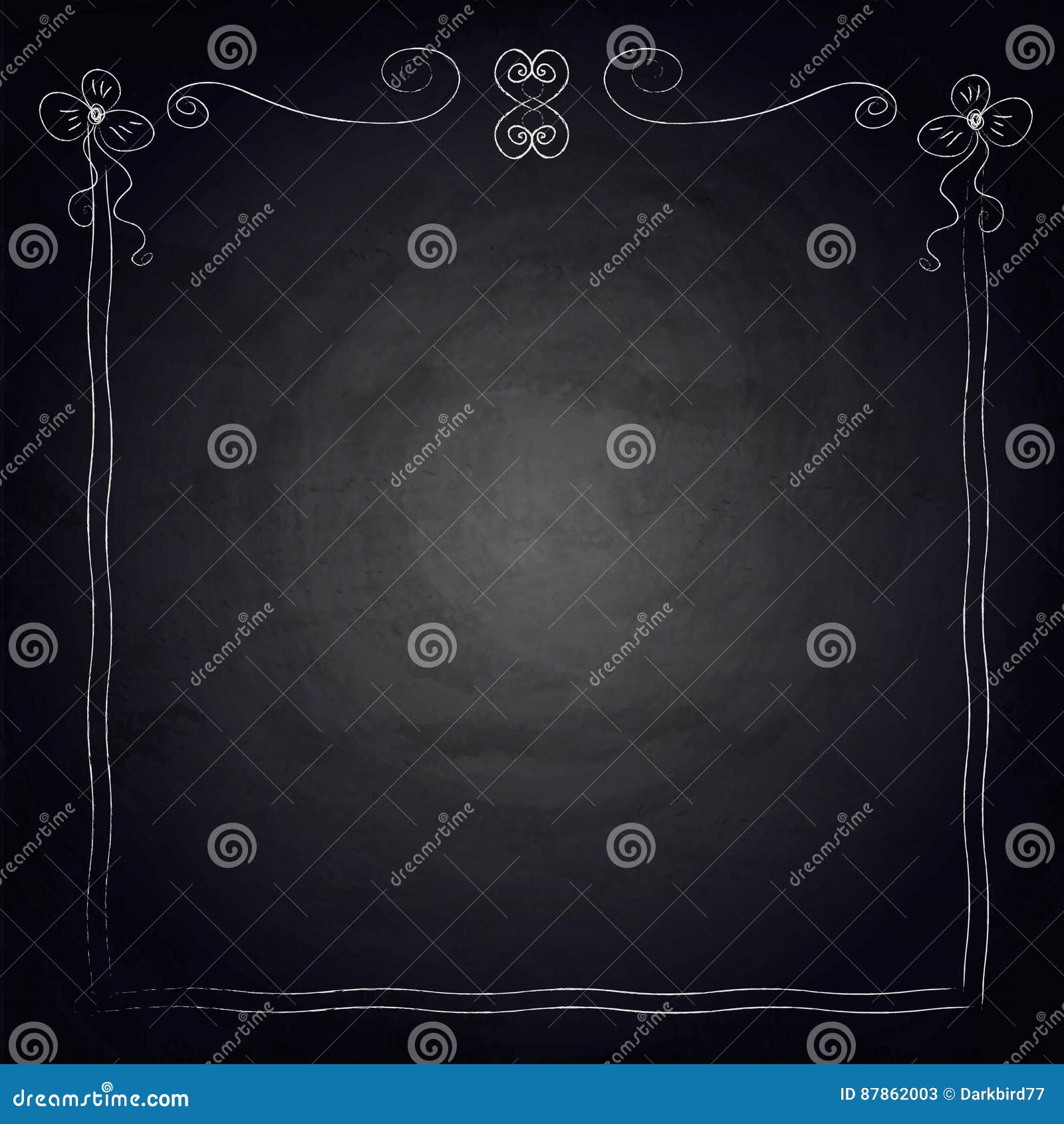 Empty Border on Blackboard Chalkboard Background Stock Illustration ...