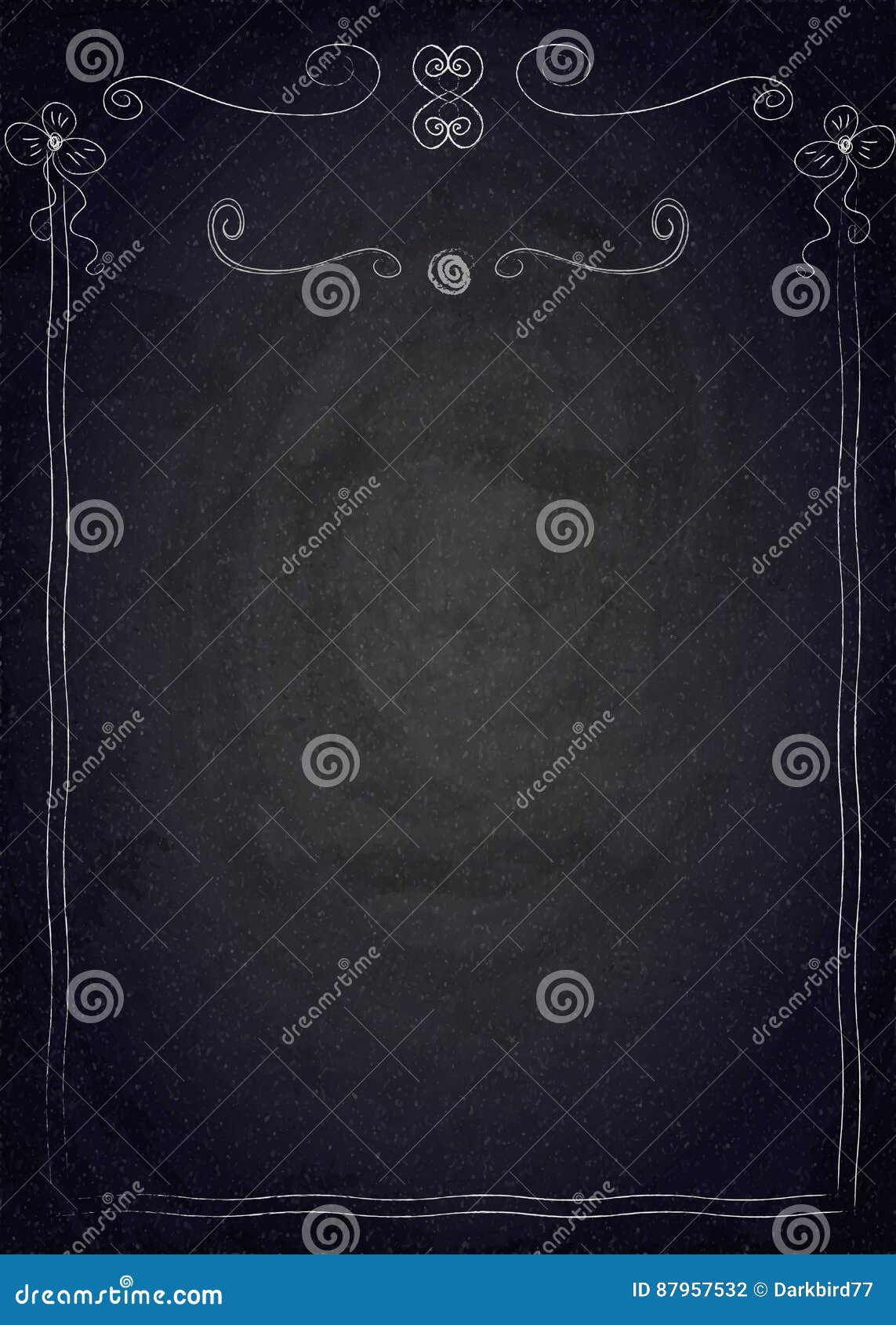 Empty Border on Blackboard Chalkboard Background Stock Illustration ...