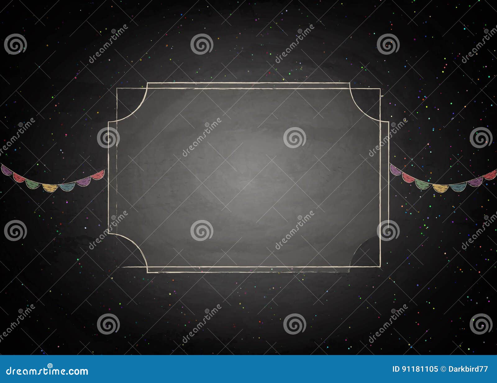 Empty Border on Blackboard Chalkboard Background Stock Vector ...
