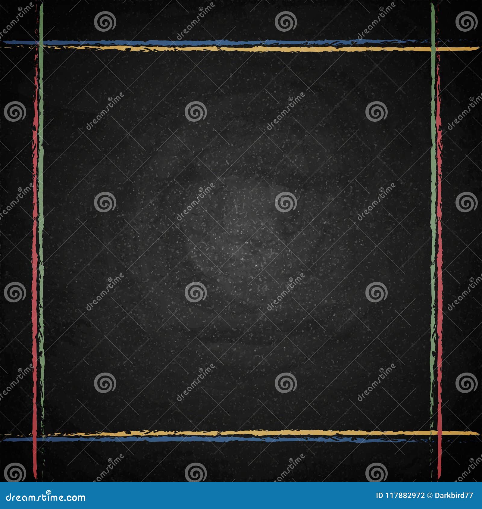 Empty Border with Colorful Lines on Blackboard Chalkboard Background ...