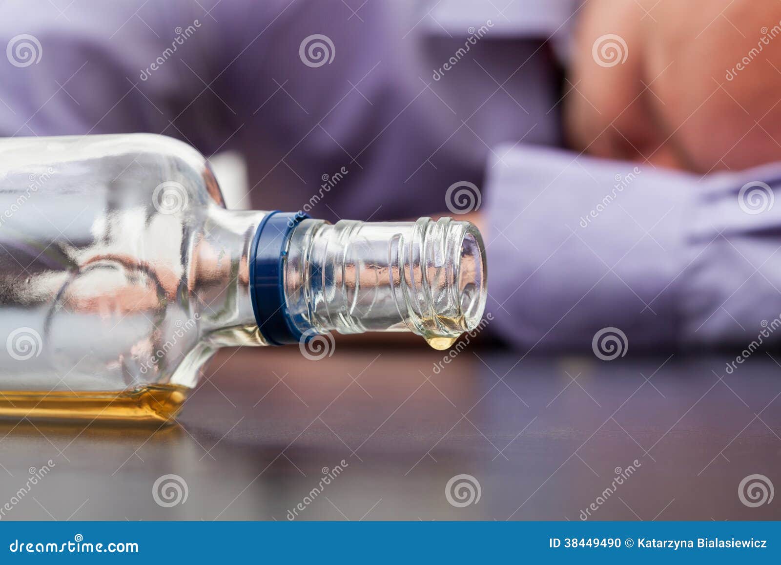 Almost Empty Bottle of Alcohol Stock Photo - Image of accident, abuse ...