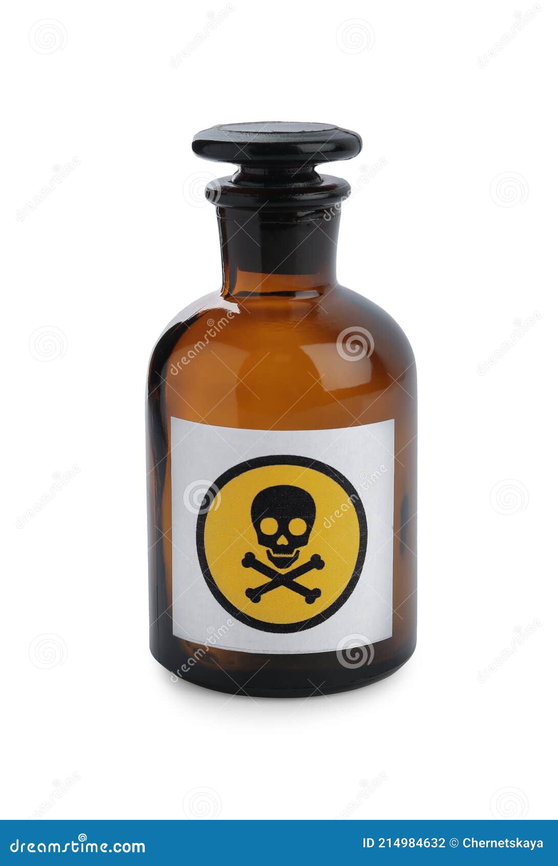 Empty Bottle for Poison Isolated on White Stock Photo - Image of ...