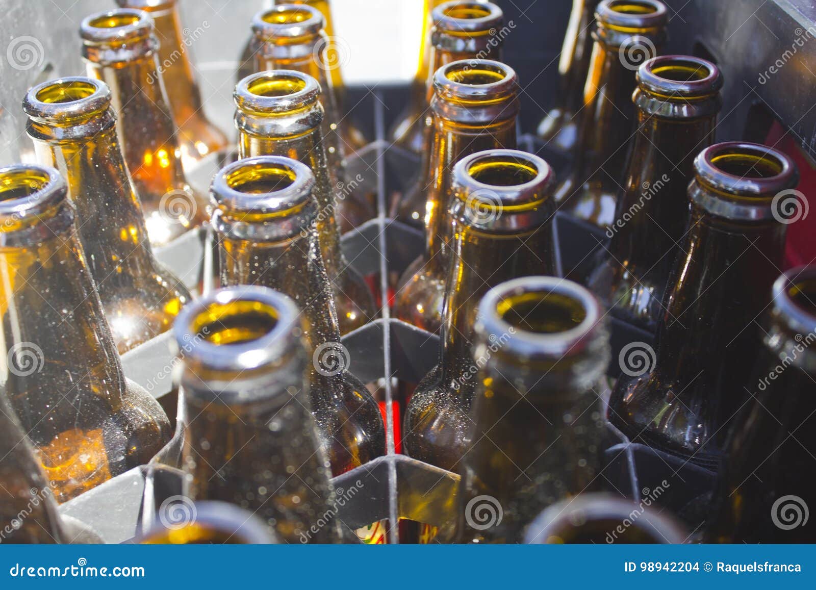 Empty bottles of beer stock photo. Image of series, life - 98942204