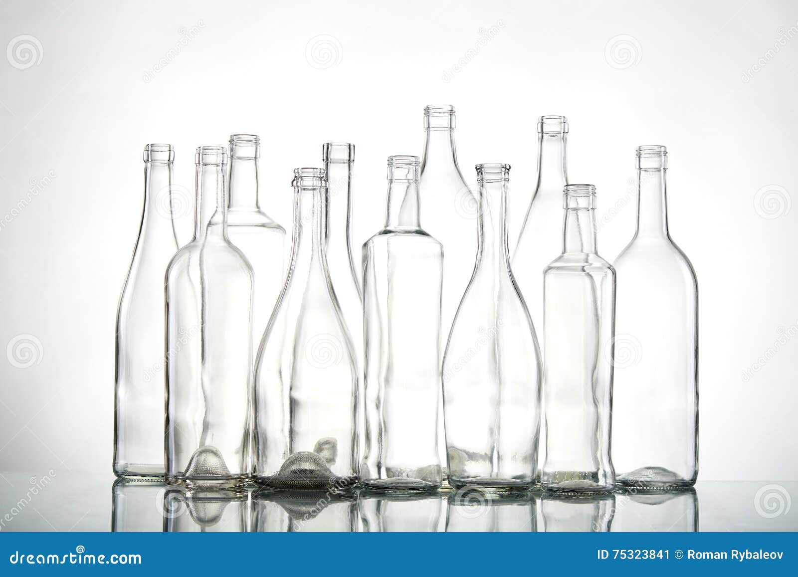 Empty Bottles Isolated Over the White Background Stock Image - Image of ...