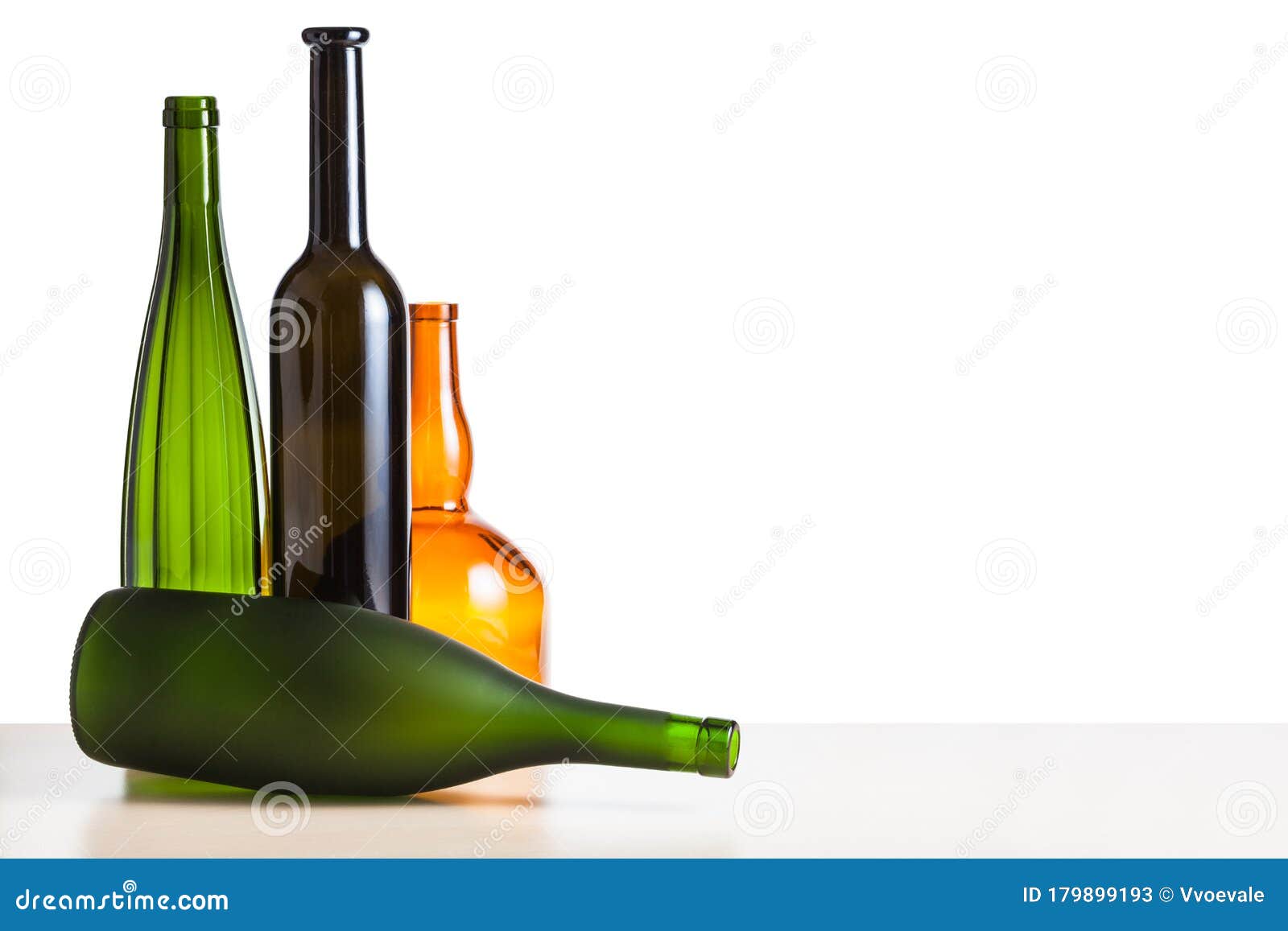 Empty Bottles on Table with Cutout Background Stock Image - Image of ...