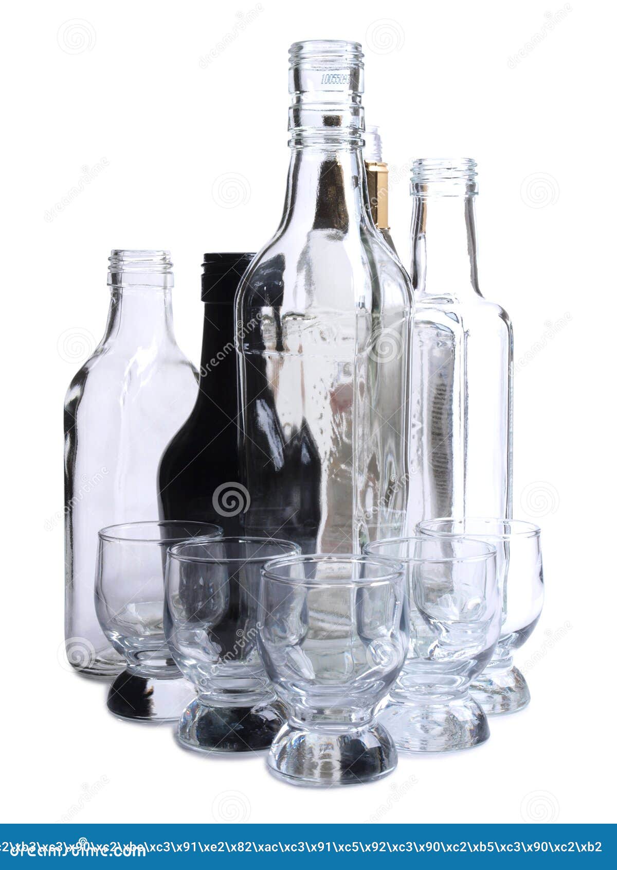 Empty bottles three stock image. Image of glasses, bottleneck - 89361903