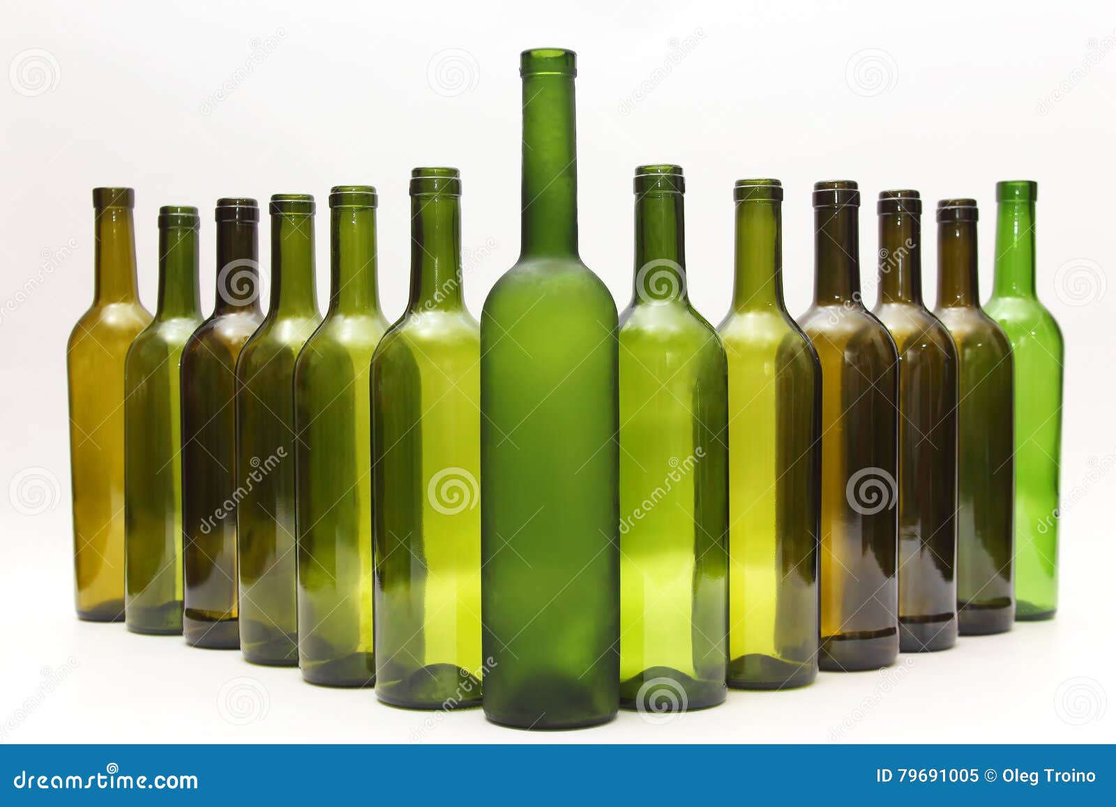 Empty Bottles of Wine on White Background Stock Image - Image of ...