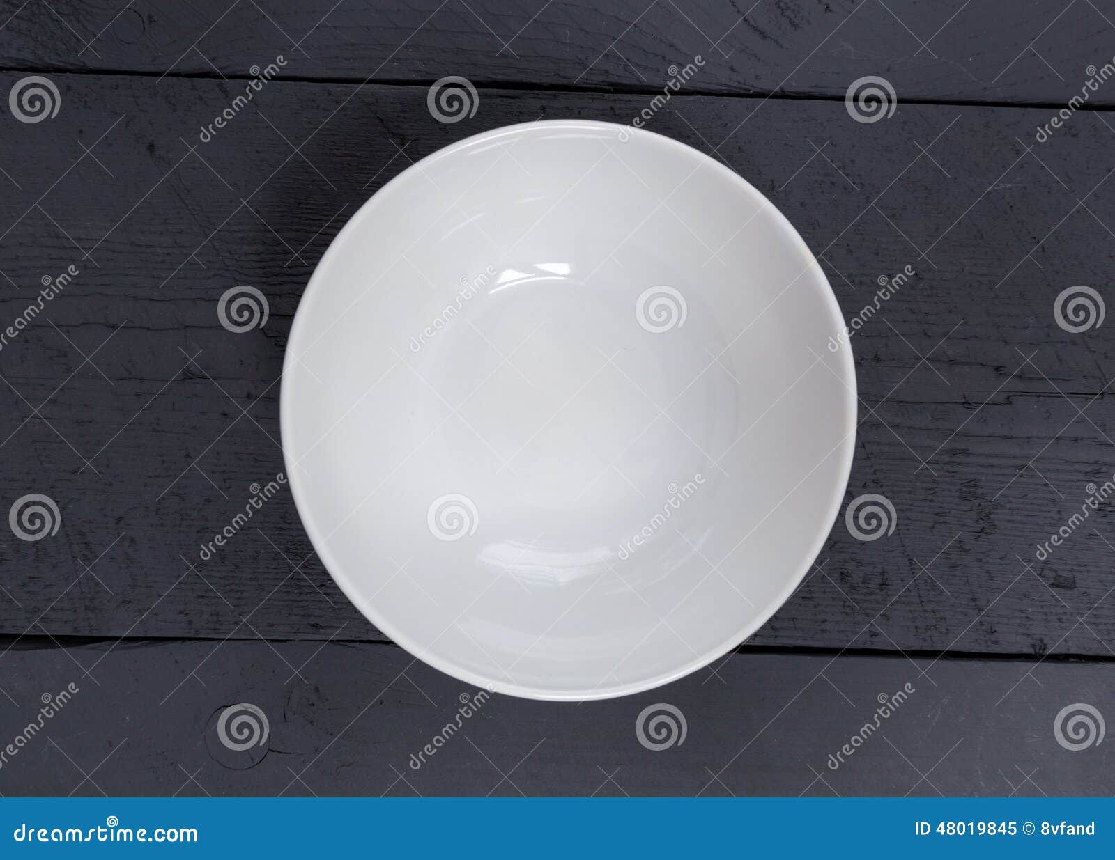 Empty Bowl on a Black Wooden Bird S Eye View Stock Image - Image of ...