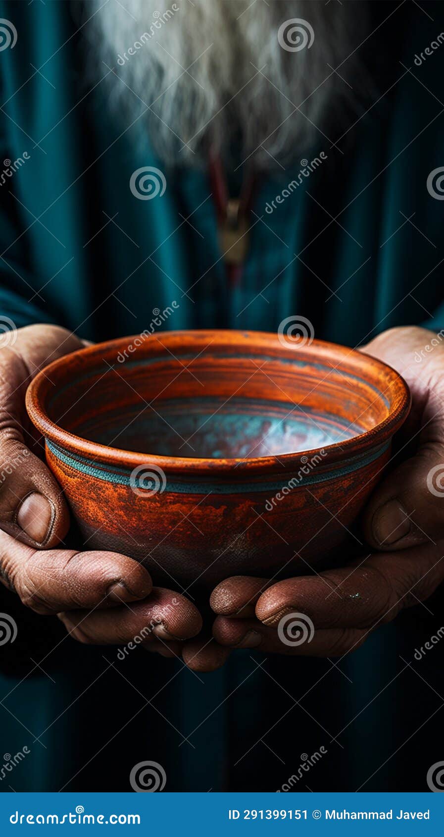 Empty Bowl Held by Elderly Hands, Symbolizing the Stark Reality of ...