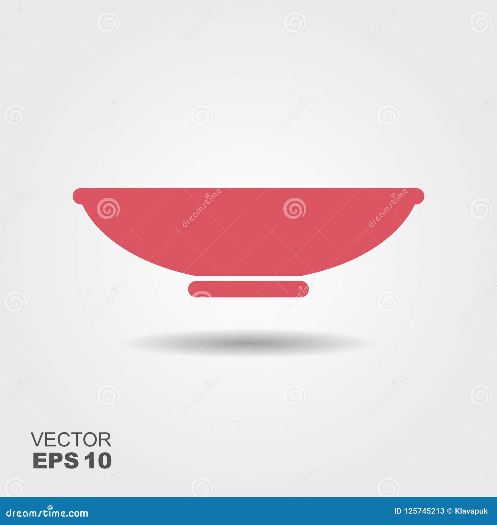 Flat Empty Bowl Icon with Shadow. Vector Illustration Stock Vector ...