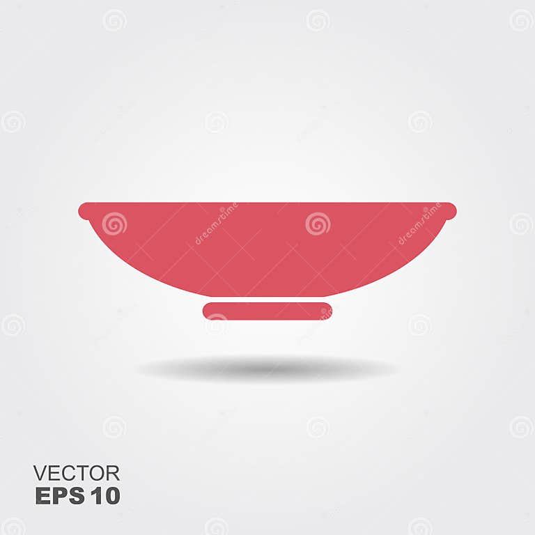 Flat Empty Bowl Icon with Shadow. Vector Illustration Stock Vector ...