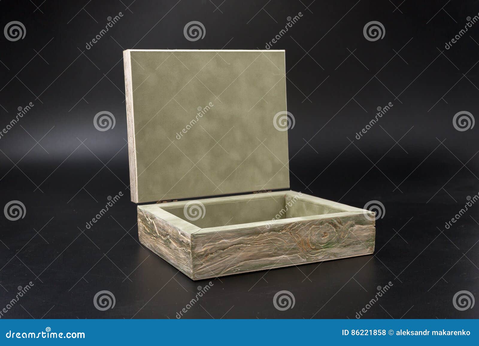 An Empty Box on a Black Background. Casket. Stock Photo - Image of ...