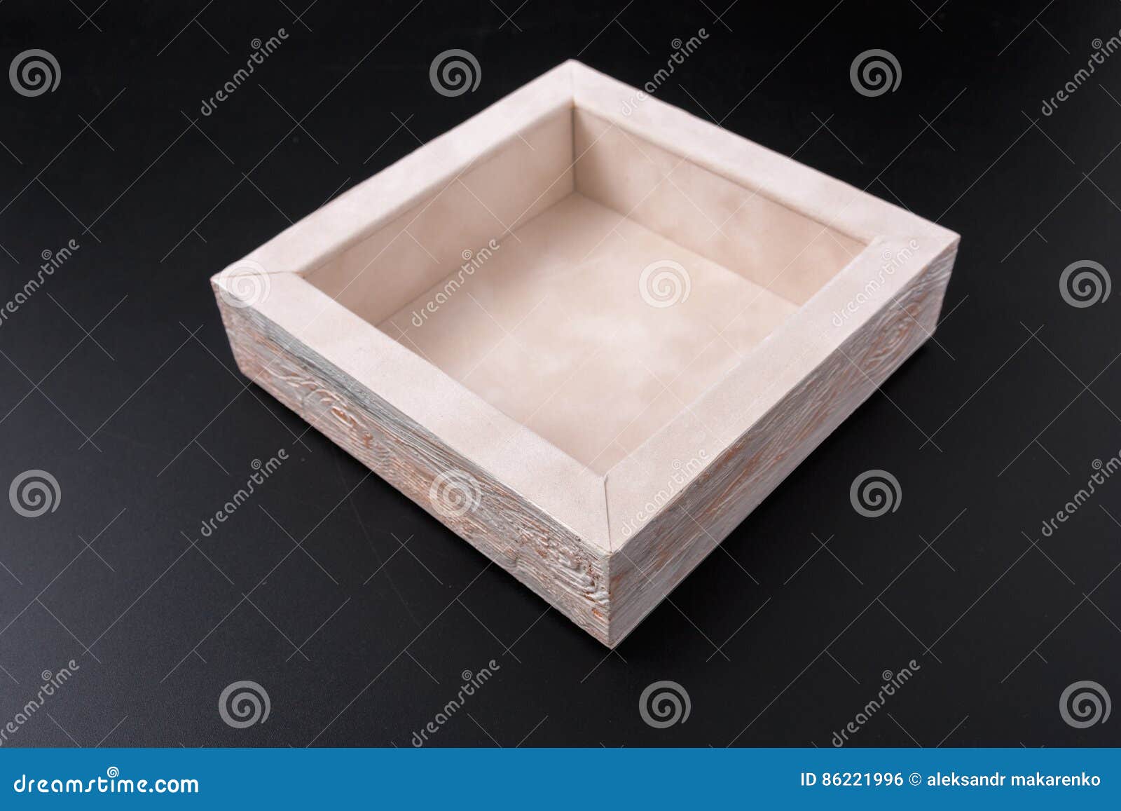 An Empty Box on a Black Background. Casket. Stock Photo - Image of ...