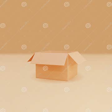 Empty Box Cartoon Style on Yellow Background. Vector Illustration Stock ...