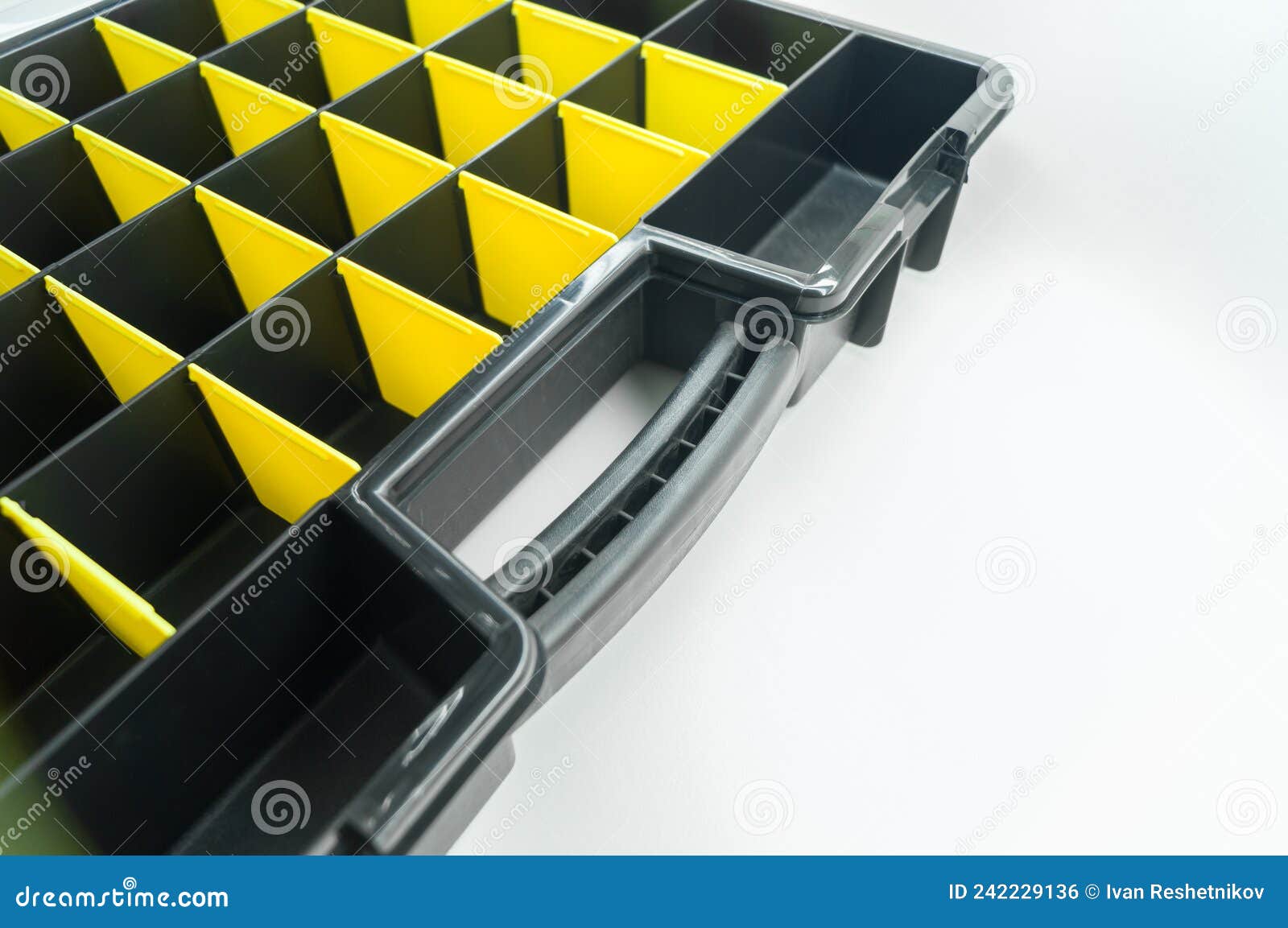 Empty Box with Cells for Storing Small Parts and Fasteners. Sectional ...