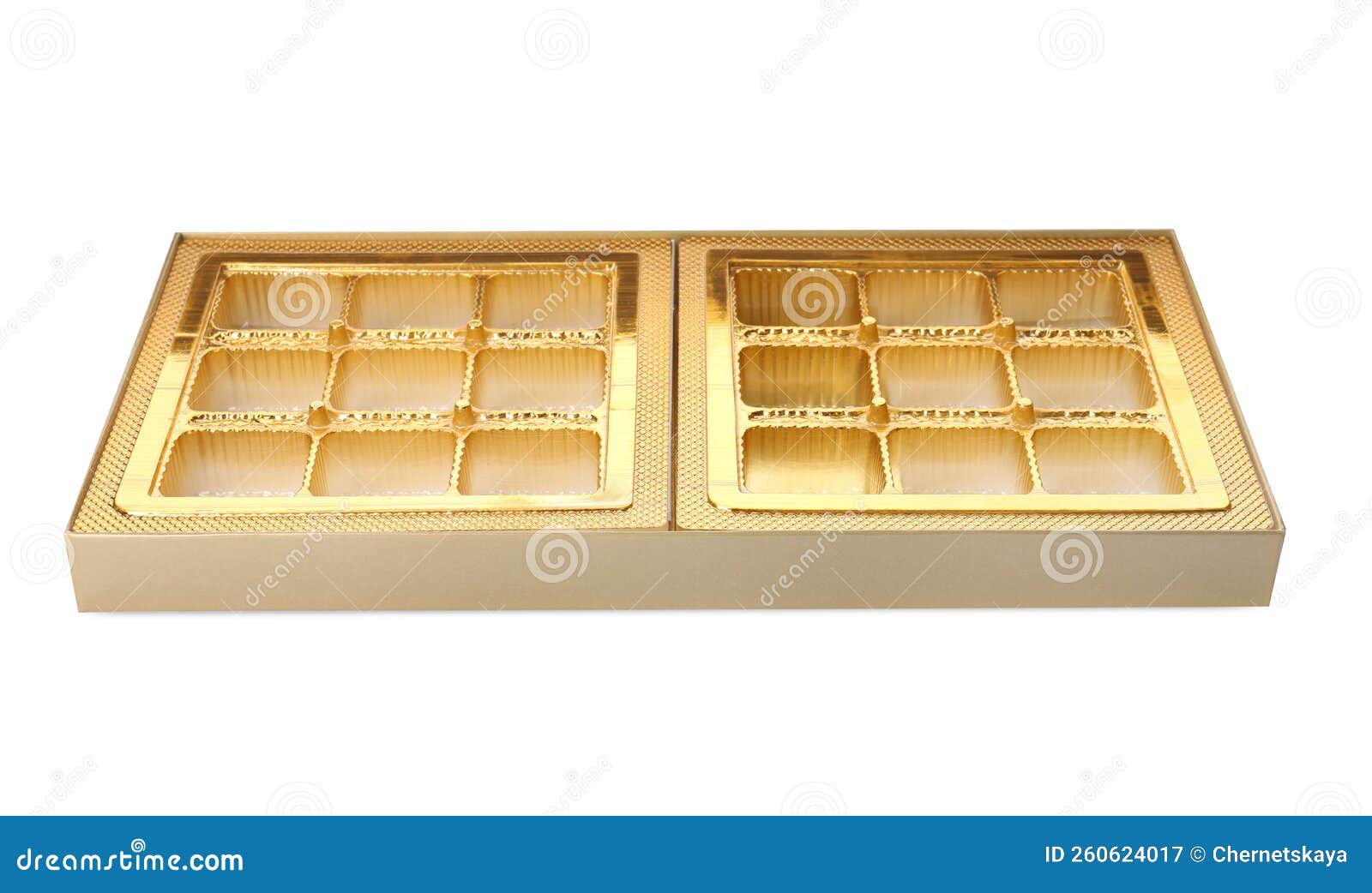 Empty Box of Chocolate Candies Isolated on White Stock Image - Image of ...