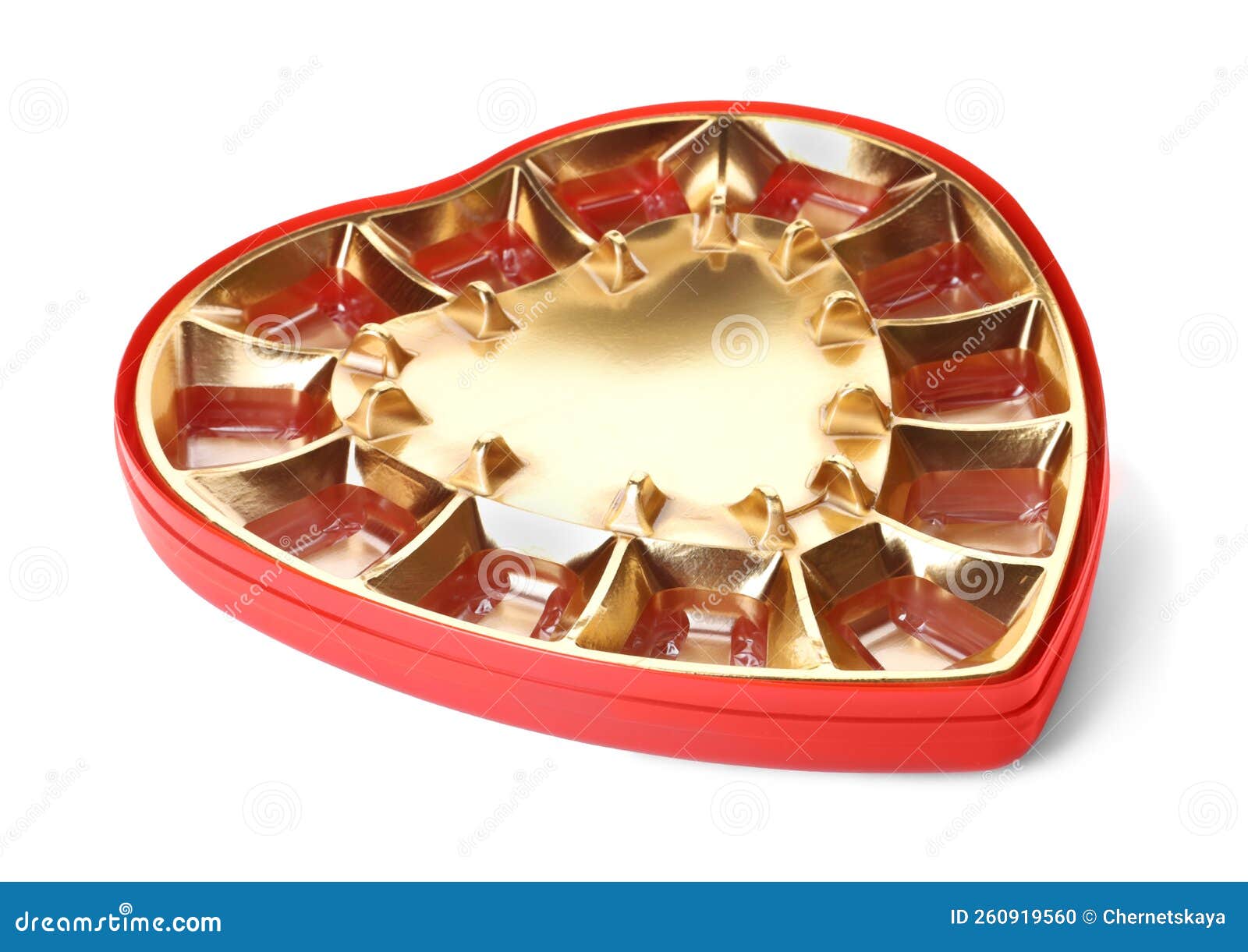 Empty Box of Chocolate Candies Isolated on White Stock Photo - Image of ...