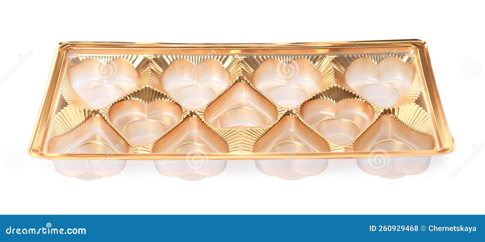 Empty Box of Chocolate Candies Isolated on White Stock Photo - Image of ...