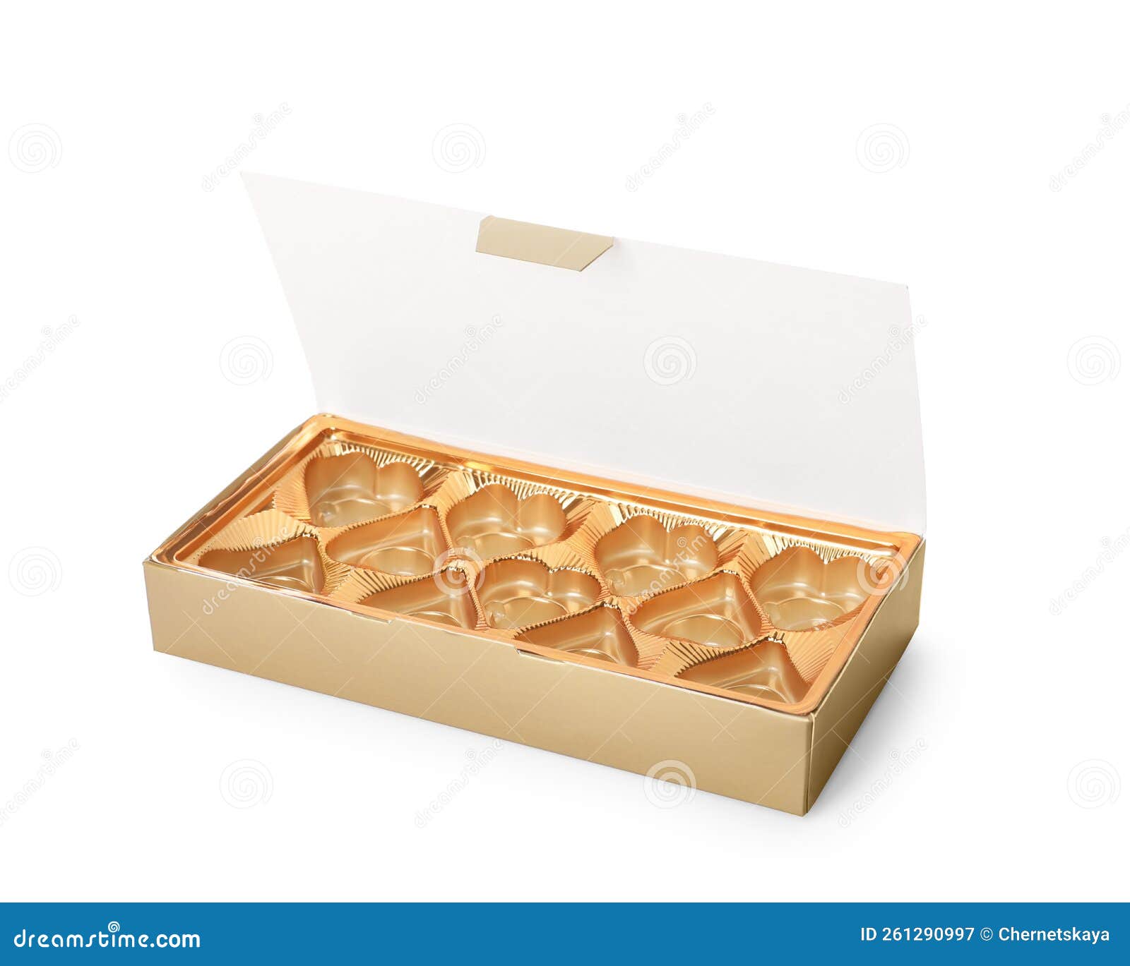 Empty Box of Chocolate Candies Isolated on White Stock Image - Image of ...